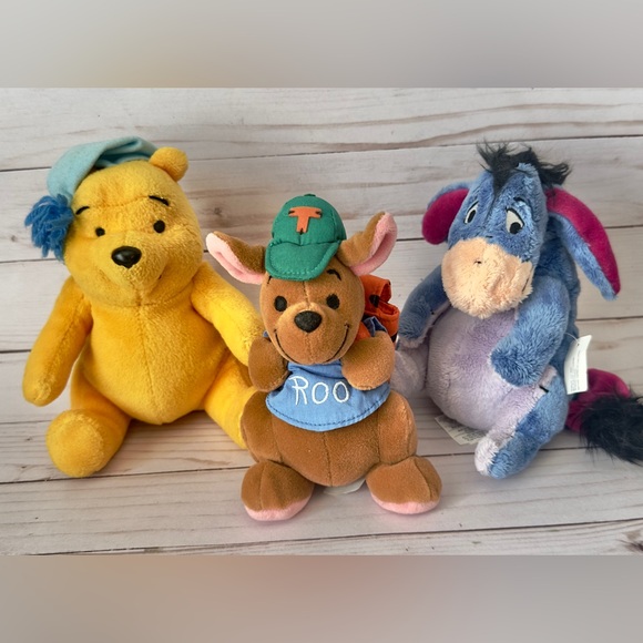 Disney | Toys | Winnie The Pooh Disney Pooh Eeyore Roo Plush 7 Lot Of 3 ...